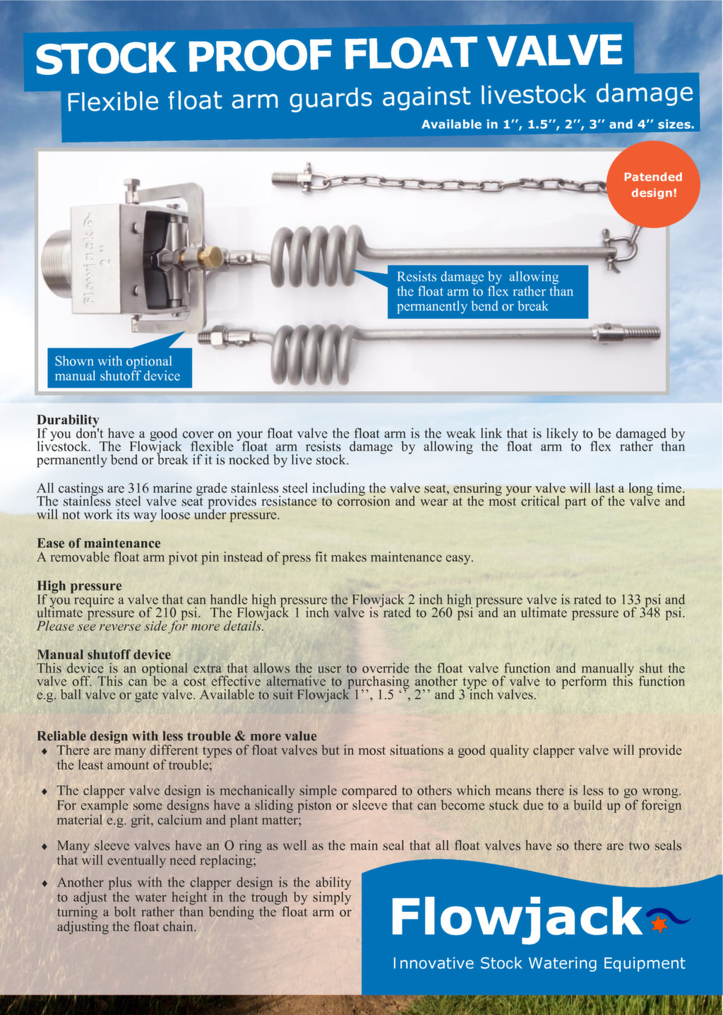 Flowjack provides innovative and reliable livestock watering equipment.